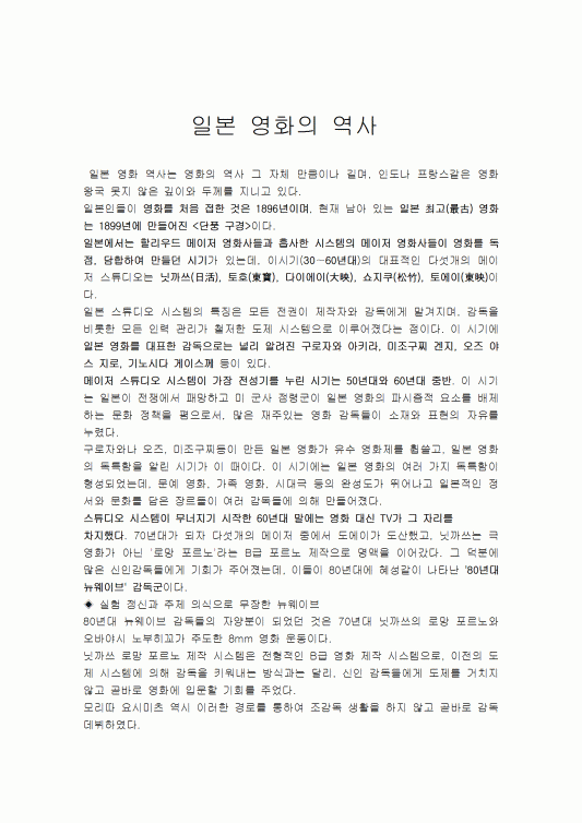 일본 영화의 역사