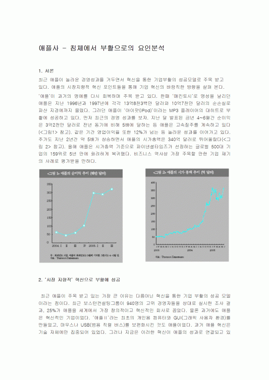 애플사 - 침체에서 부활으로의 성공요인 분석