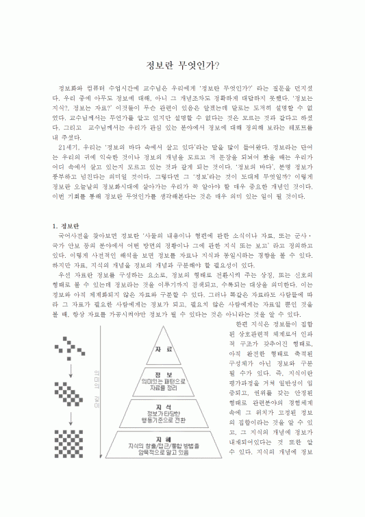 정보란 무엇인가? 레포트
