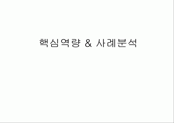 핵심역량 & 사례분석