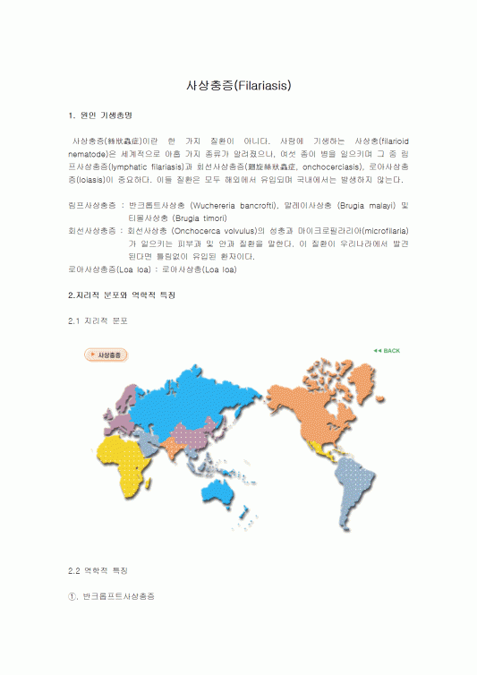 사상충증(絲狀蟲症 Filariasis)