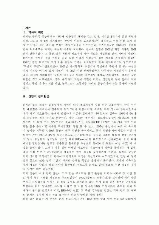 터키 정치제도 보고서