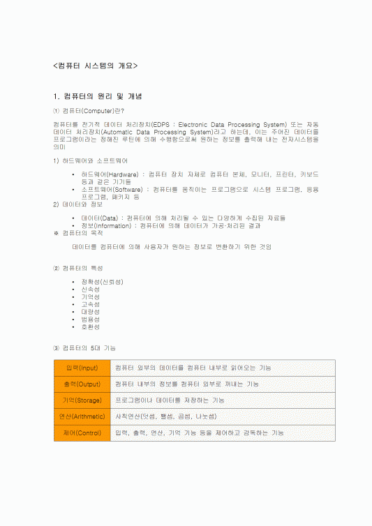 컴퓨터일반 정리!!