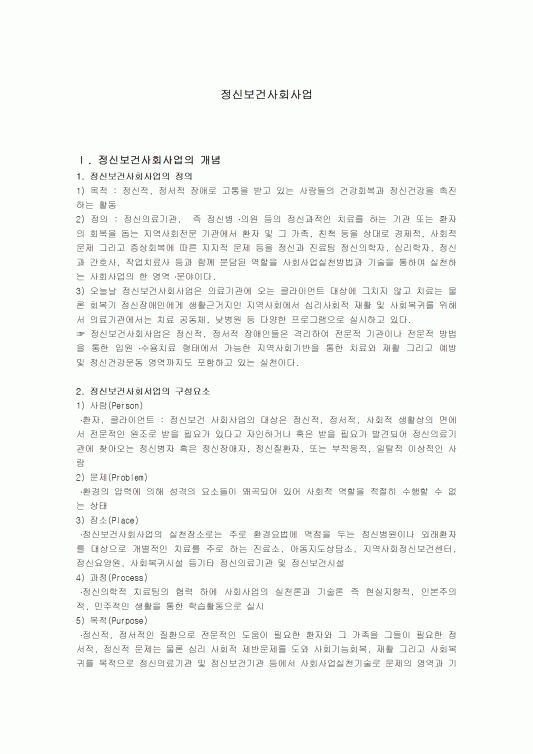 [인문과학] 정신보건사회사업 [분석/조사]