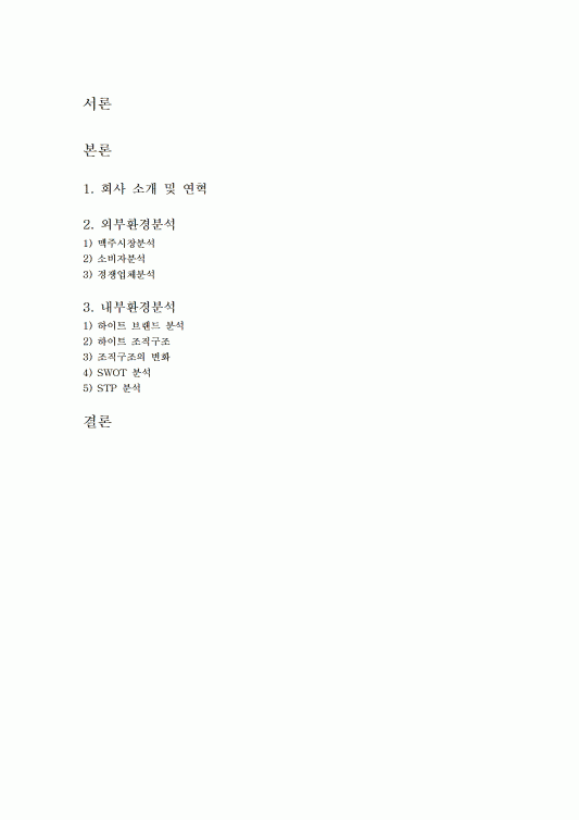 [사회과학] 하이트 맥주의 마케팅 전략