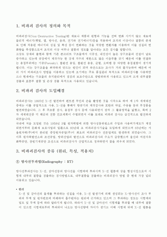 비파괴 검사의 정의와 종류, 개선방향