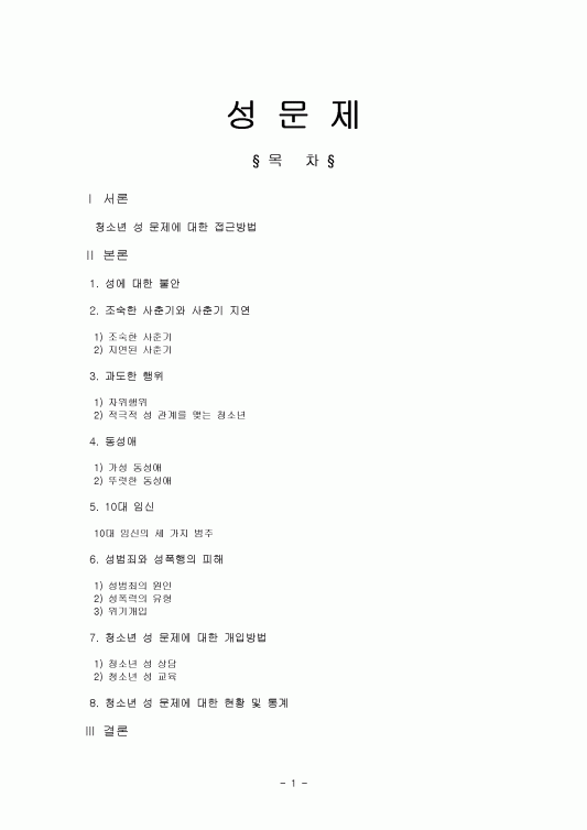 청소년 성 문제