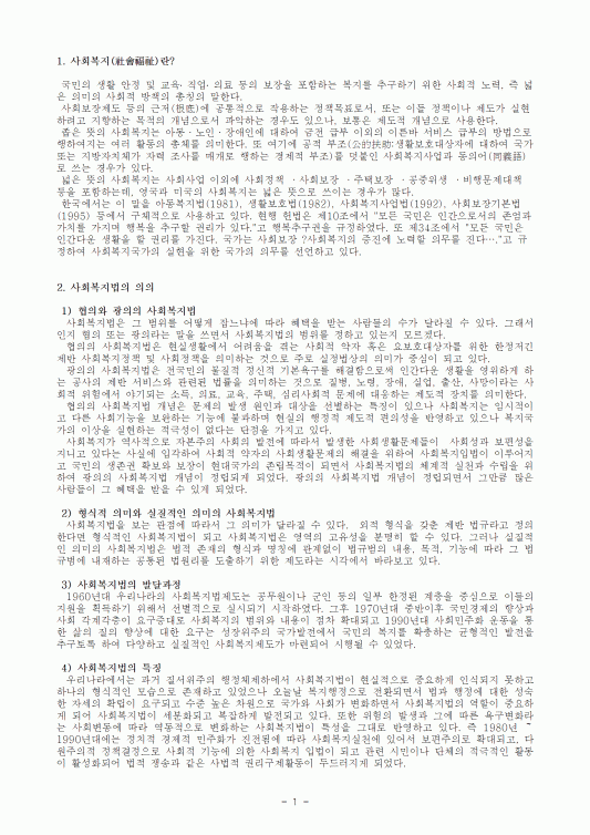 사회복지법 이론의 정리