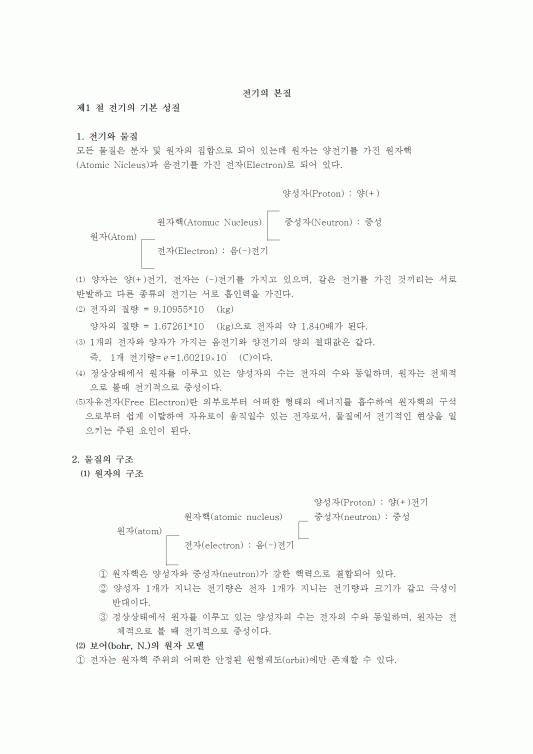 전기의 본질 레포트 자료