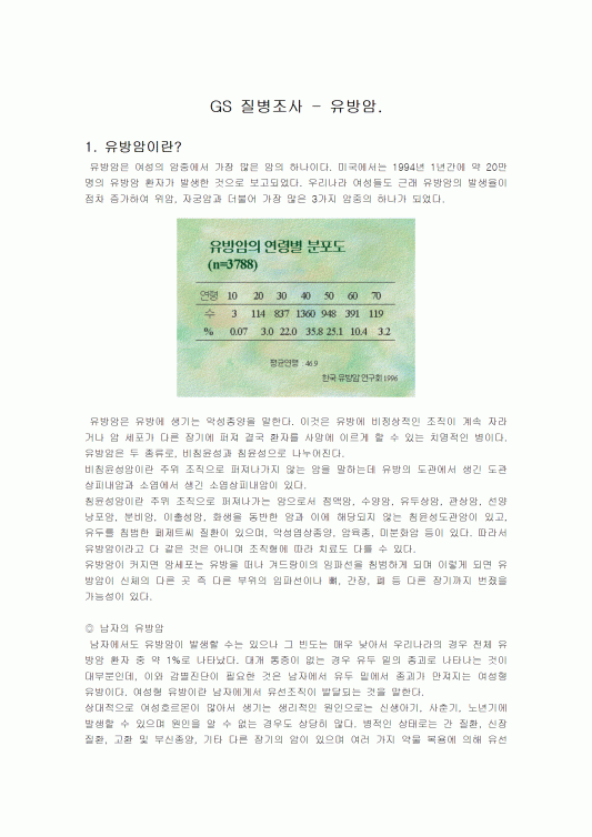 유방암 질병조사