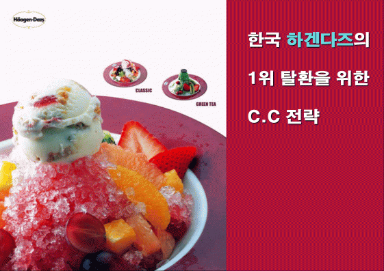 한국 하겐다즈의 1위 탈환을 위한 C.C전략