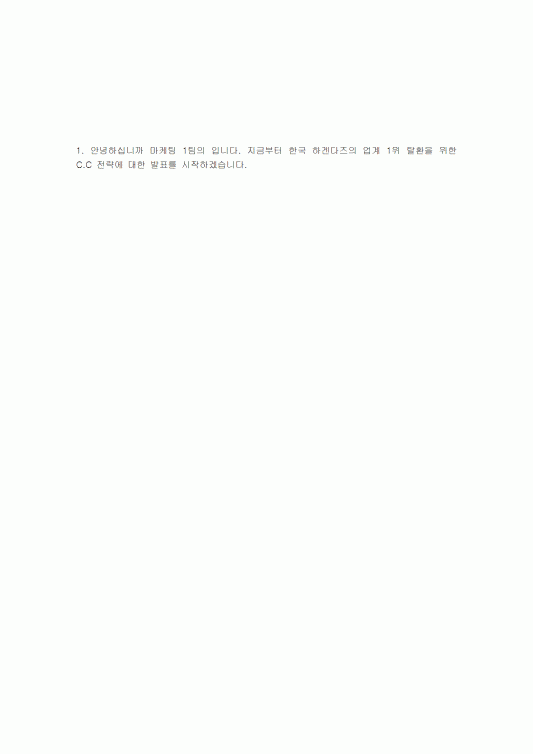 한국 하겐다즈의 1위 탈환을 위한 C.C 전략