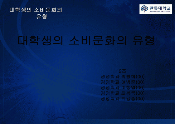 대학생들의 소비유형 패턴