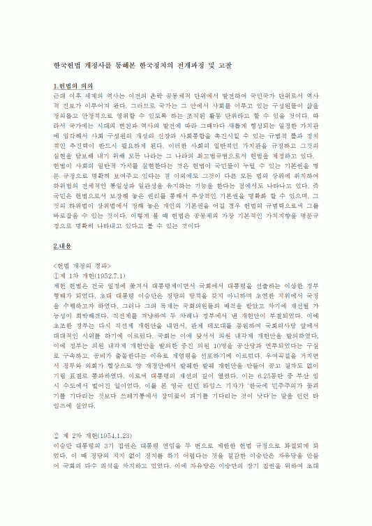 한국정치의 전개과정