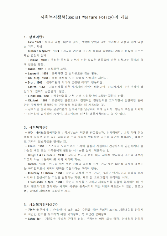 사회복지정책의 개념 [분석/조사]