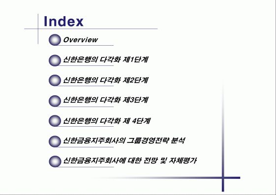 신한 금융의 다각화 전략 방안