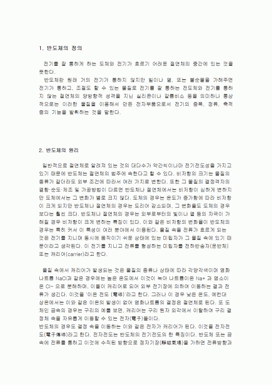 [공학/컴퓨터/통신] 반도체에 대하여