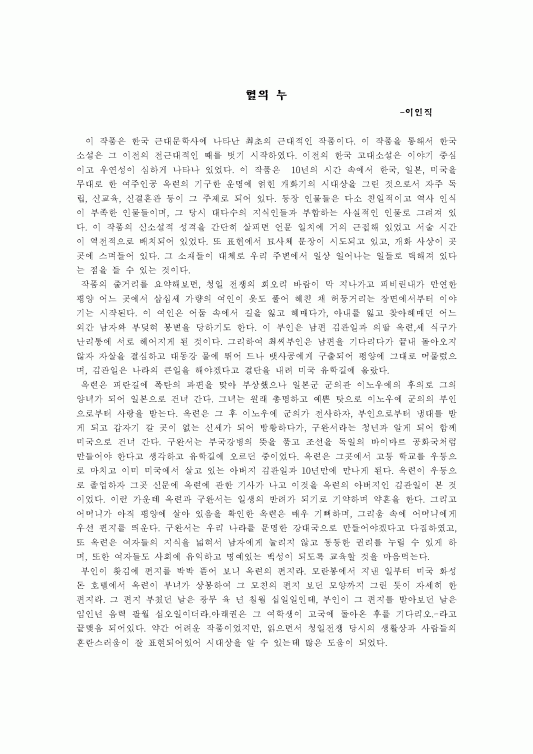 한국 현대 소설의 이해와 감상