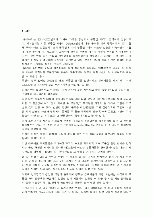 부동산 거품과 향후 전망