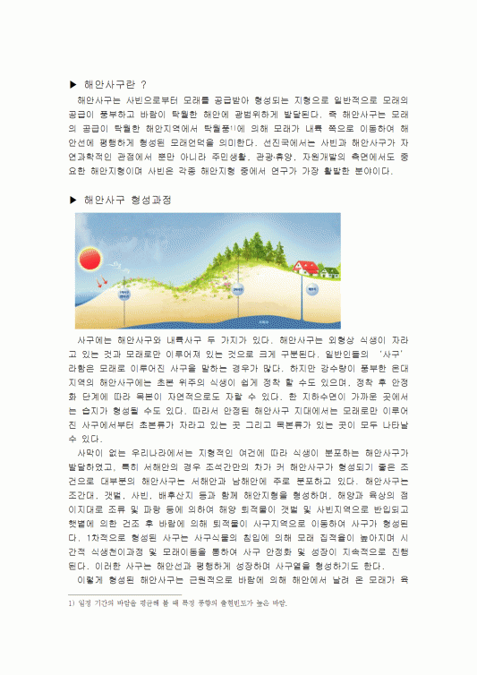 해안사구의 현황및 역할