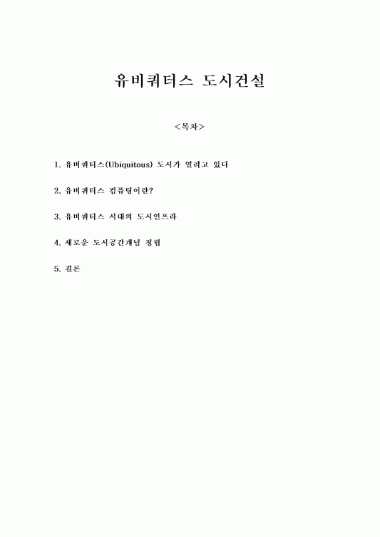 유비쿼터스 도시건설