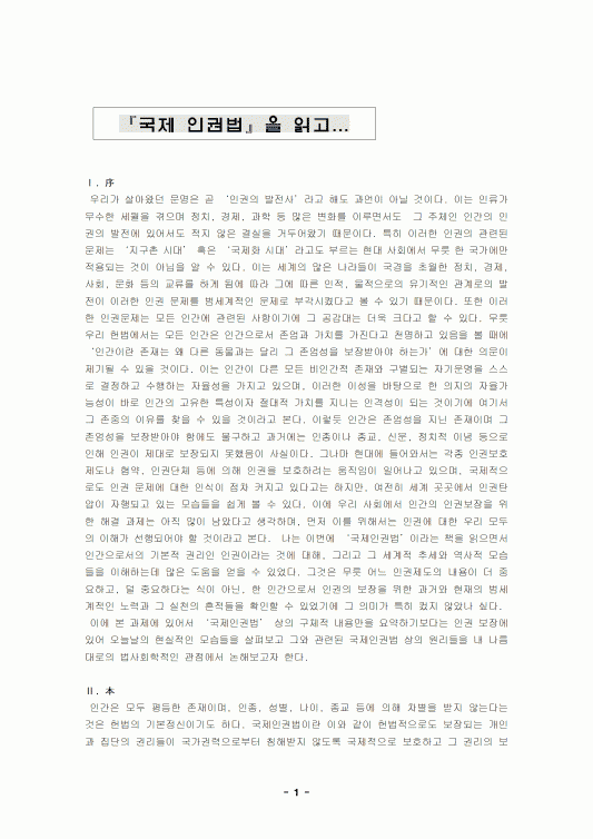 국제인권법을 읽고