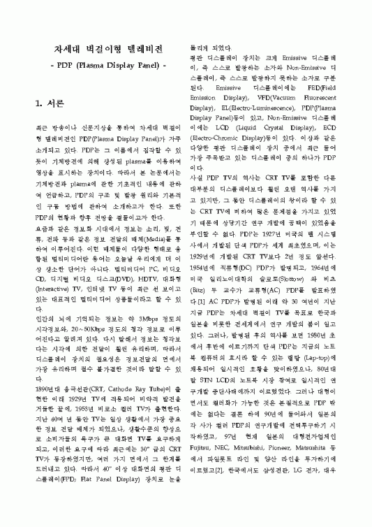 PDP의 구조 및 원리