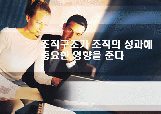 조직구조가 조직의 성과에 중요한 영향을 준다