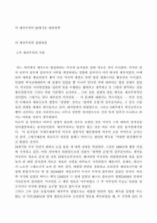 미 제국주의와 20세기초 대외정책