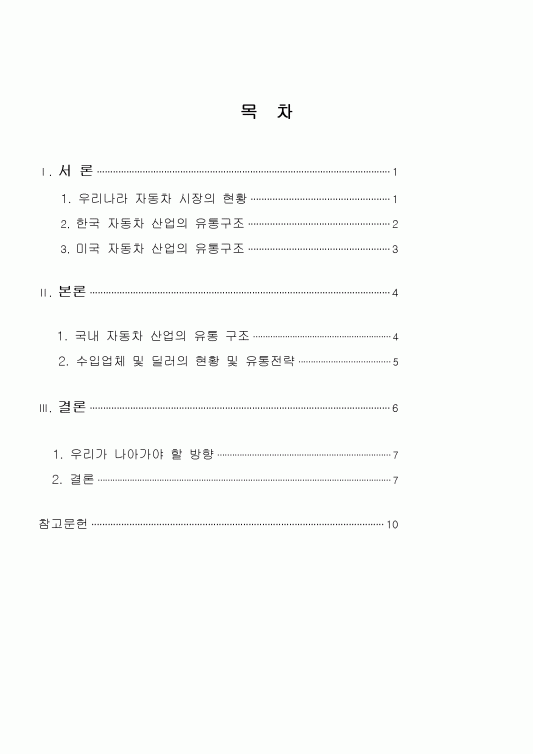 우리나라 자동차산업의 바람직한 유통구조