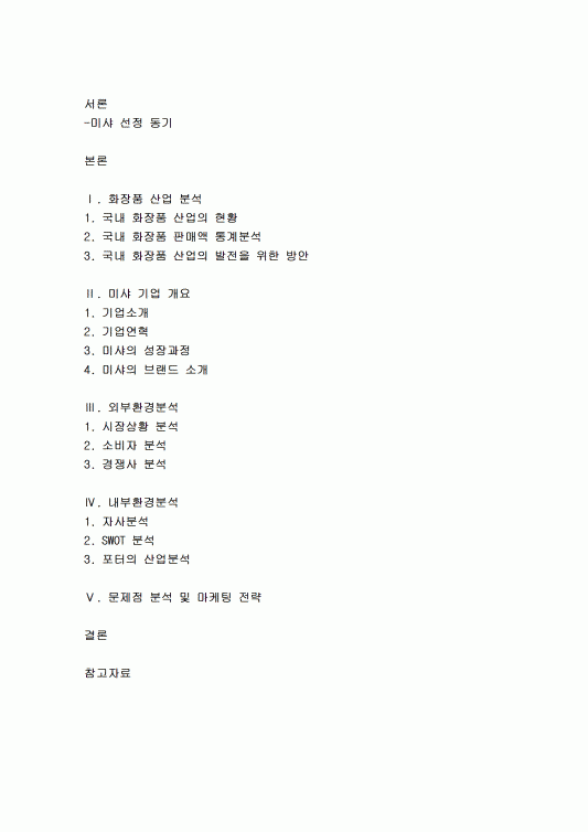 미샤의 성공 마케팅 전략