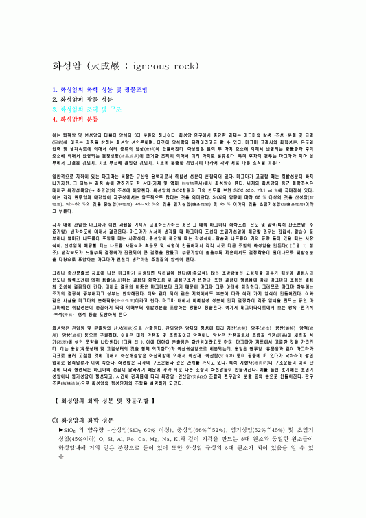화성암의 종류와 특징