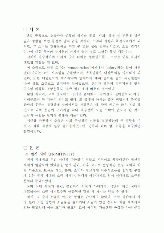 소금의 역사 레포트 자료