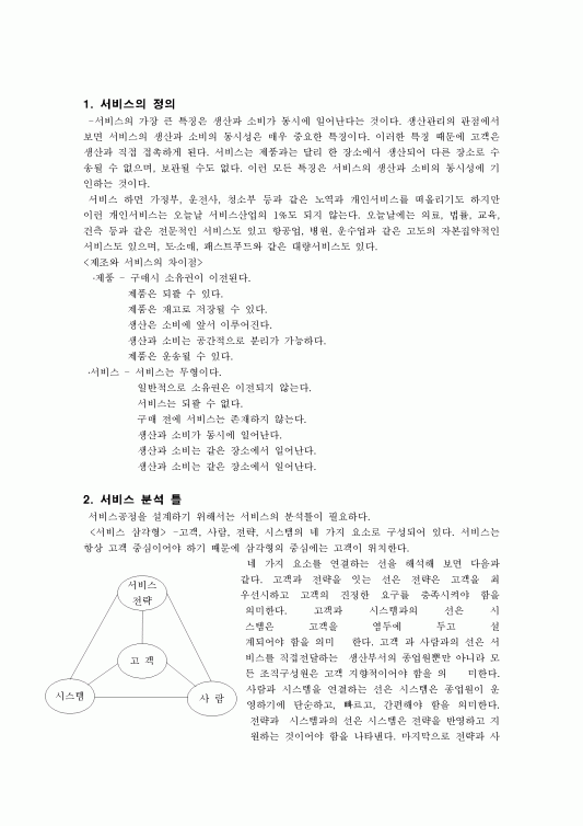 서비스에 관한 조사