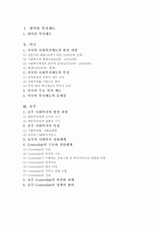 영미권 복지국가