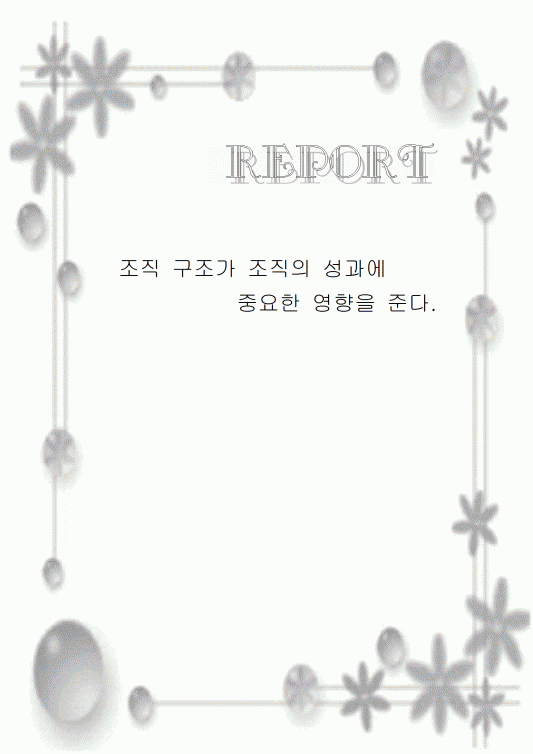 조직 구조와 조직의 성과
