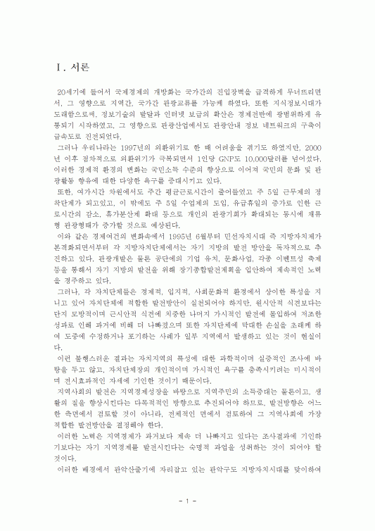 관악구의 관광개발화 방안