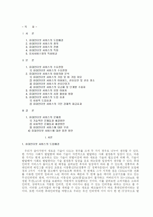 [사회과학] 휴대인터넷