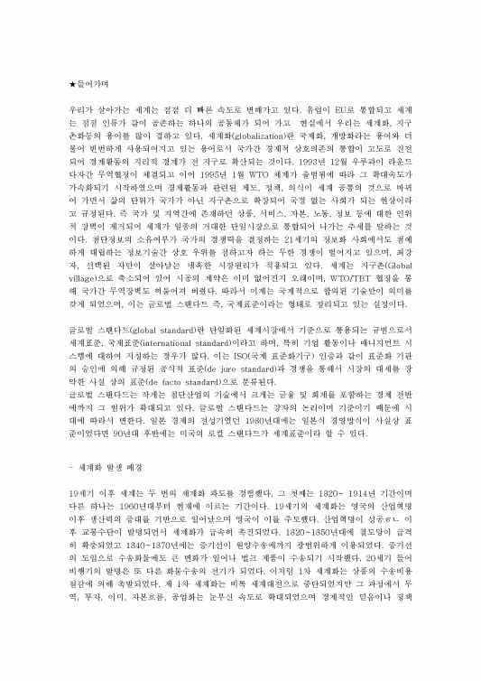 글러벌 스탠다드의 사례