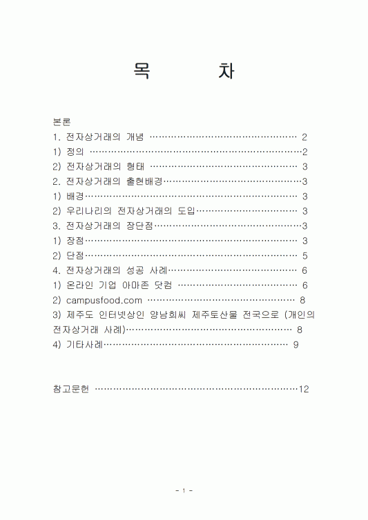[인문과학] 전자상거래의 개념 형태 장단점 성공사례