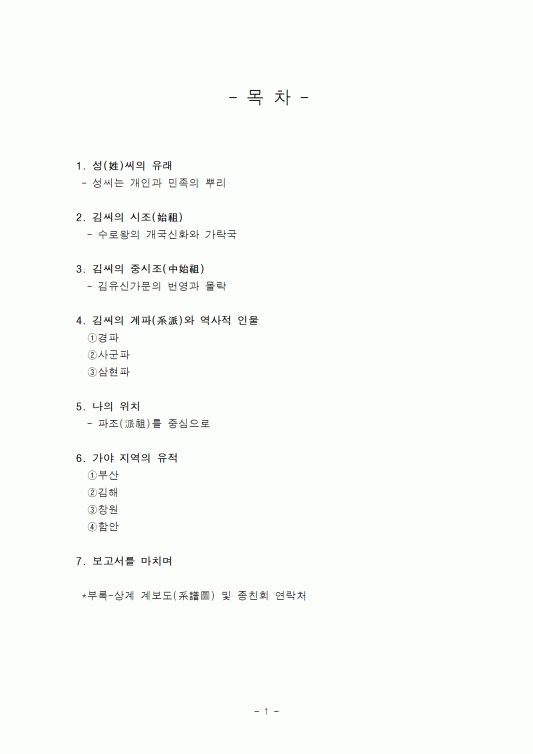김해김씨 가문조사