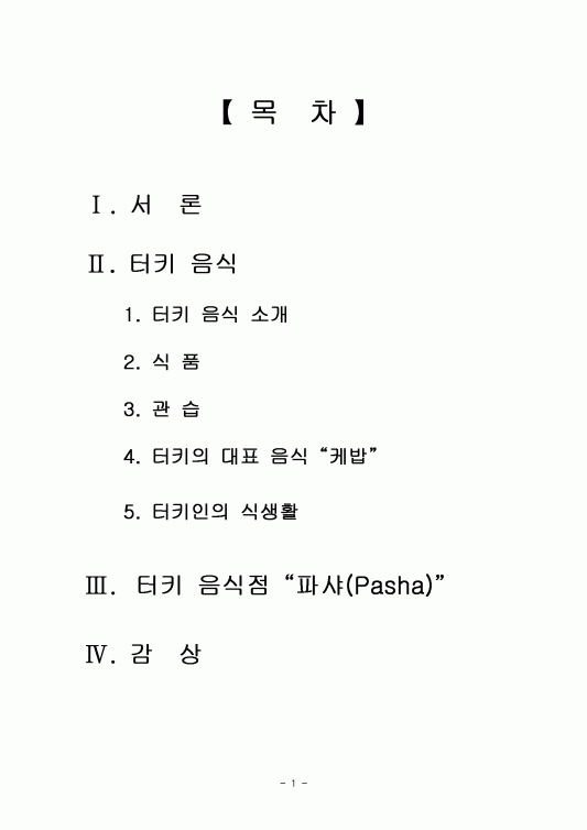 터키음식점 방문 레포트