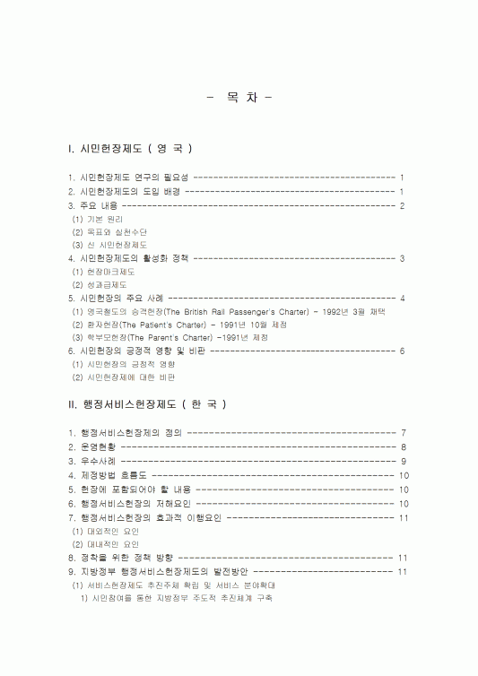 시민헌장제 레포트 자료