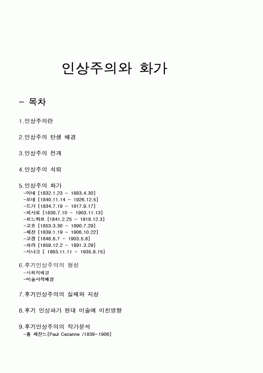 인상주의와 화가