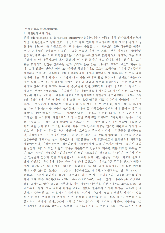 미켈란젤로에대해