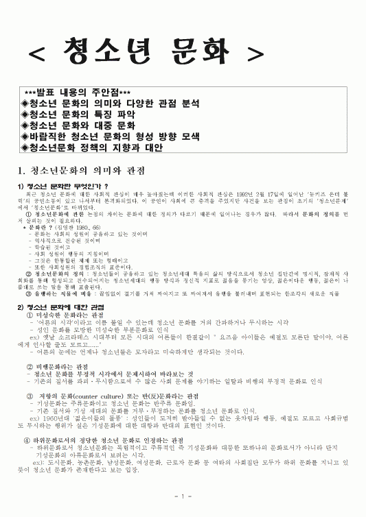청소년문화 [사회과학]