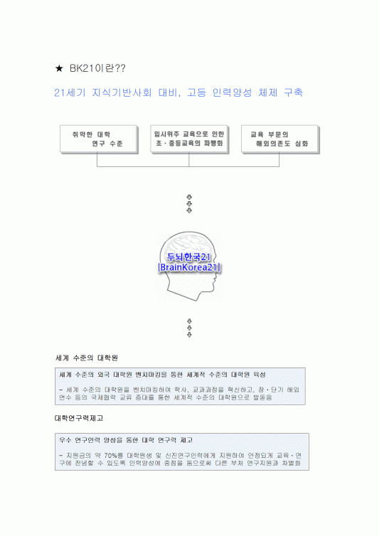 bk21과 교육인적자원부에 관해....