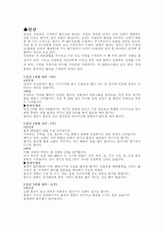 임신에서 출산까지