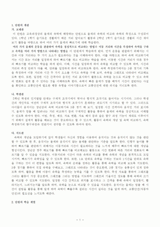 물체의 속력 세안