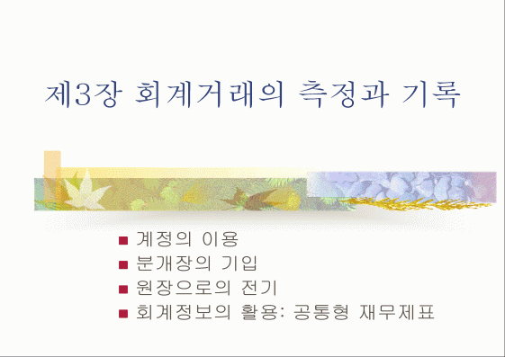 [인문과학] 회계거래의 측정과 기록